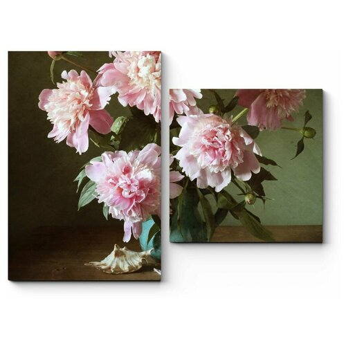 Модульная картина Розовые пионы 90x68