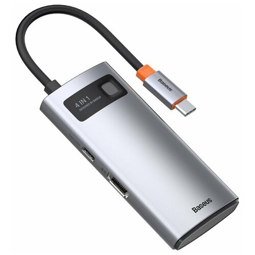 Хаб /Многофункциональный концентратор Baseus Metal Gleam 4в1 USB Type C - Мощность USB Type C 100 Вт