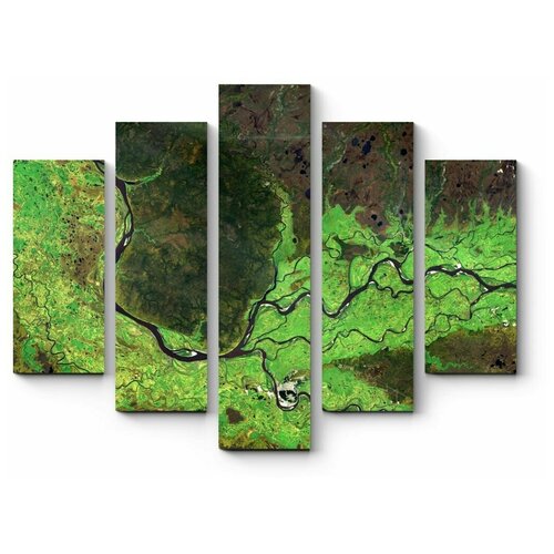 Модульная картина Карта рек 95x76