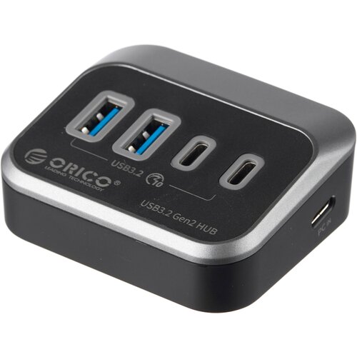 USB-концентратор  ORICO M32A2C-G2-05, разъемов: 4, 50 см, черный/серый
