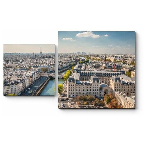 Модульная картина Пролетая над Парижем50x30