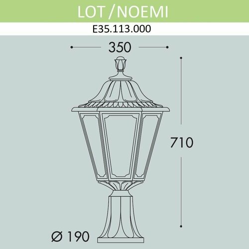 Ландшафтный фонарь Fumagalli Lot/Noemi E35.113.000. AYQ1L, Черный и Опал (молочный), с лампой 3300Lm, 4000К