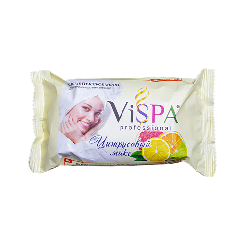 Твердое косметическое мыло "Цитрусовый микс" от бренда "VISPA" весом 170 грамм