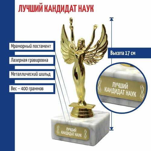 Подарки Статуэтка Ника "Лучший кандидат наук" (17 см)