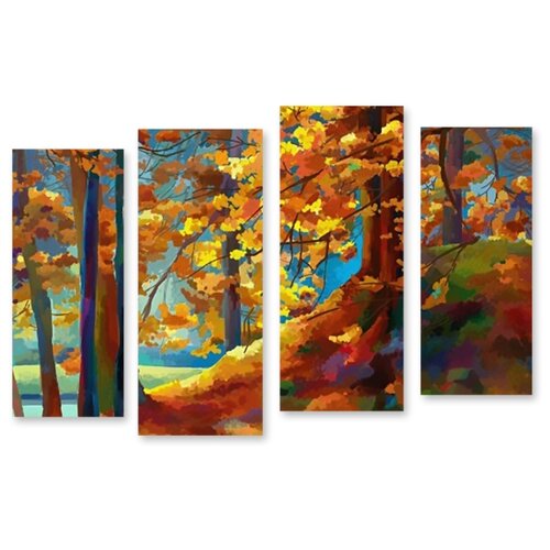 Модульная картина на холсте "Осенний лес" 120x84 см