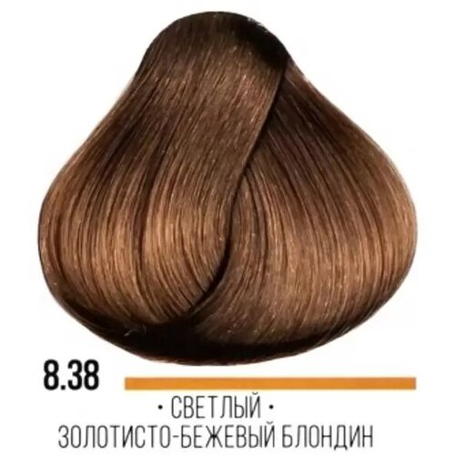 Kaaral AAA стойкая крем-краска для волос, 8.38 светлый золотисто-бежевый блондин, 100 мл