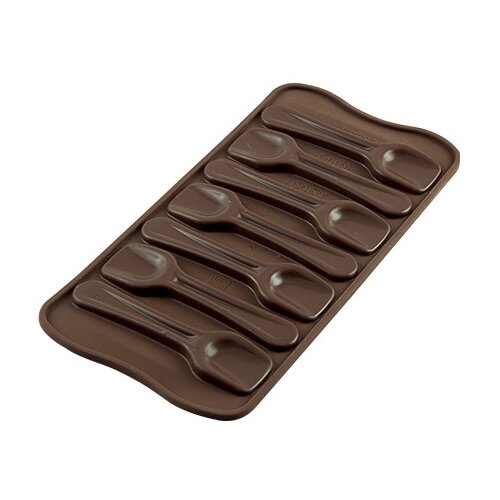 Форма для шоколада Silikomart Choco Spoon, 7 ячеек, коричневый