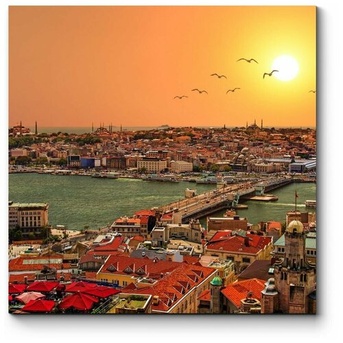 Модульная картина Панорама солнечного Стамбула 70x70