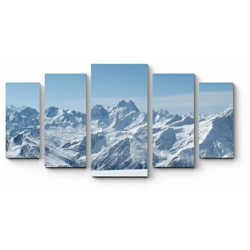 Модульная картина Панорама зимних гор на Кавказе 140x77