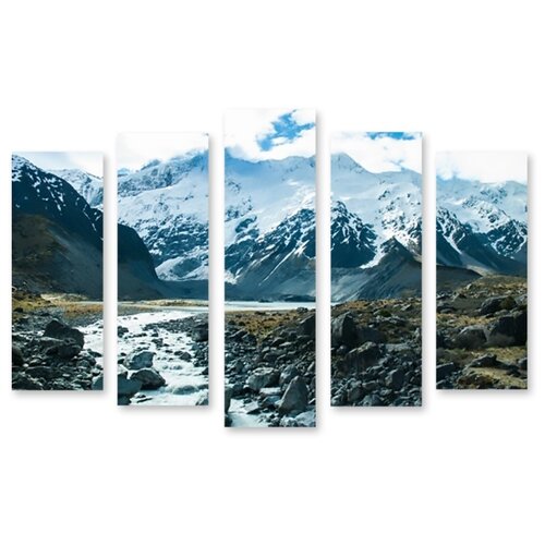 Модульная картина на холсте "Гималаи" 90x62 см