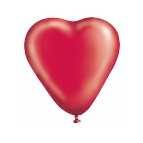 Шар латексный 10" «Сердце», кристалл, набор 50 шт, цвет красный