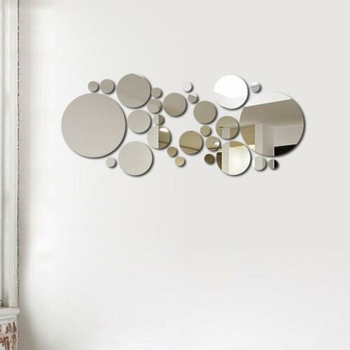 TAKE IT EASY Наклейки интерьерные "Пузырьки", зеркальные, декор на стену, d от 2 до 15 см, 32 эл