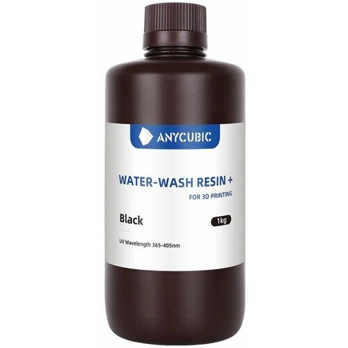 Фотополимер Anycubic Water-Wash Resin+ Чёрный, 1 л