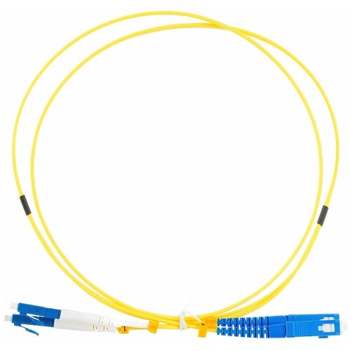 Патч-корд optic SM 9/125 (OS2), LC/UPC-SC/UPC, 2.0 мм, сетевой кабель Ethernet Lan для интернета, duplex, LSZH, 1 м, желтый