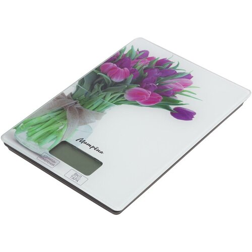Весы кухонные электронные матрёна МА-037 тюльпаны