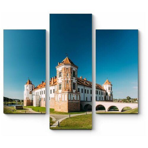 Модульная картина Вид Старой Башни Замкового Комплекса "Мир" в Белорусии120x108
