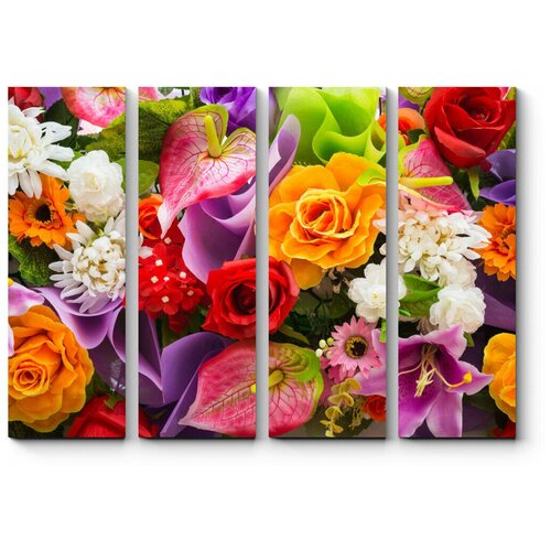 Модульная картина Буйство цветочных красок 110x83