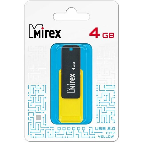 Флешка USB Flash Drive MIREX CITY YELLOW 4GB