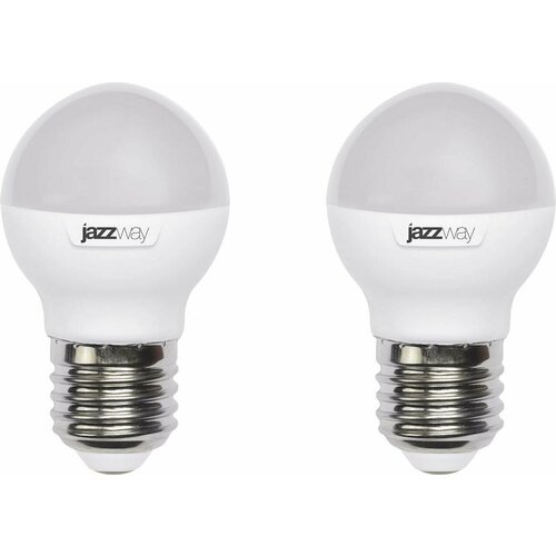 Светодиодная лампа JazzWay PLED Power 7W 4000K 560Лм E27 шар (комплект из 2 шт)