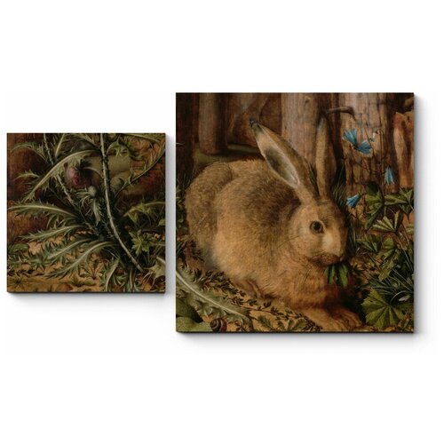Модульная картина Заяц в лесу, Ханс Хоффман 120x72