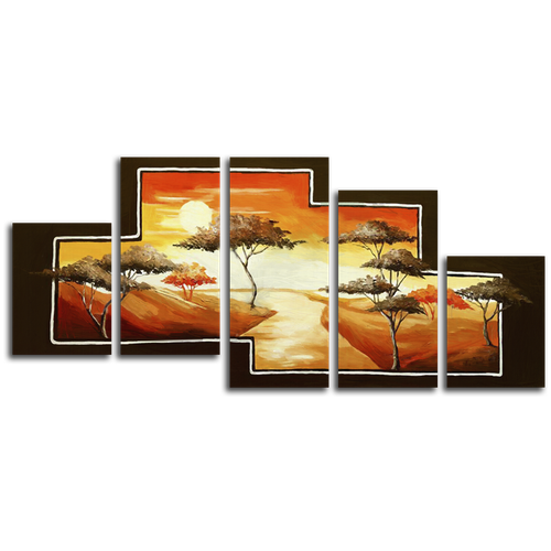 Модульная картина "Деревья на закате"