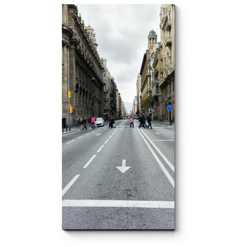 Модульная картина Пустая дорога в центре Барселоны 30x60