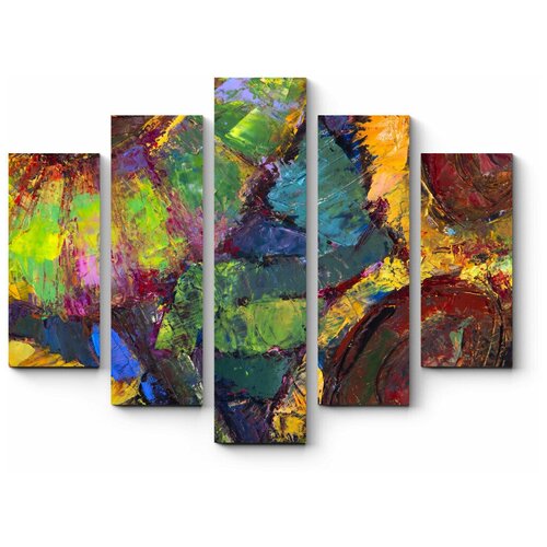 Модульная картина Яркие подсолнухи маслом 75x60