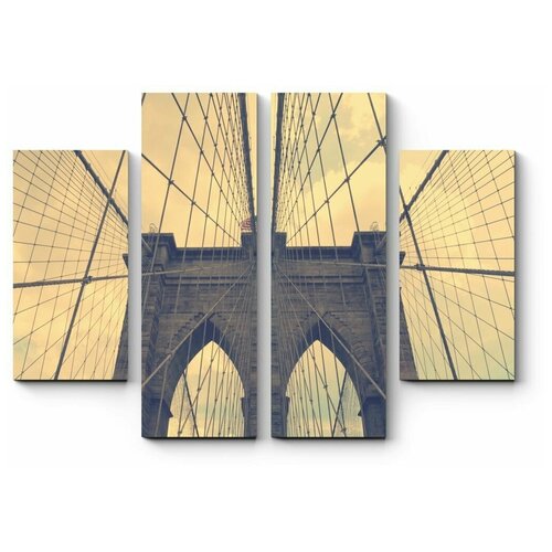 Модульная картина Винтажный Бруклинский мост100x75