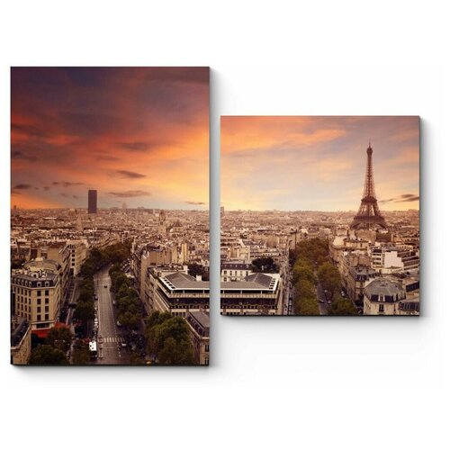 Модульная картина Прекрасный Париж с высоты 60x45