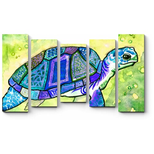 Модульная картина Голубая черепаха 110x66