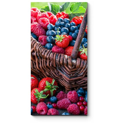 Модульная картина Корзинка с ягодами 50x100