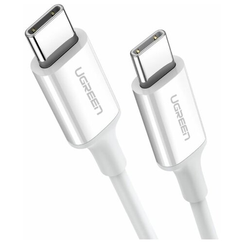 Кабель для зарядки и передачи данных USBC 2.0 Male - USB C 2.0 Male Ugreen, 3A, 0.5м, резиновое покрытие, белый (60517)