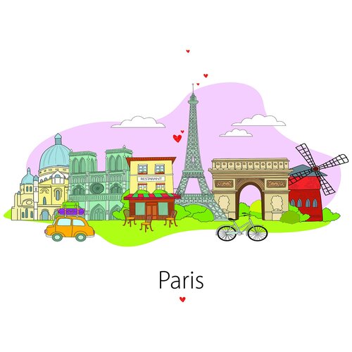 Постер / Плакат / Картина Романтика Парижа 50х70 см в подарочном тубусе