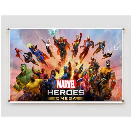 Постер плакат для интерьера "Герои планеты комиксов Марвел"/ Декор дома, офиса, бара. A3 (297 x 420 мм)
