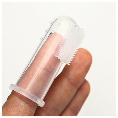 Детская зубная щетка массажер-прорезыватель Первая, силиконовая, на палец, от 4 мес