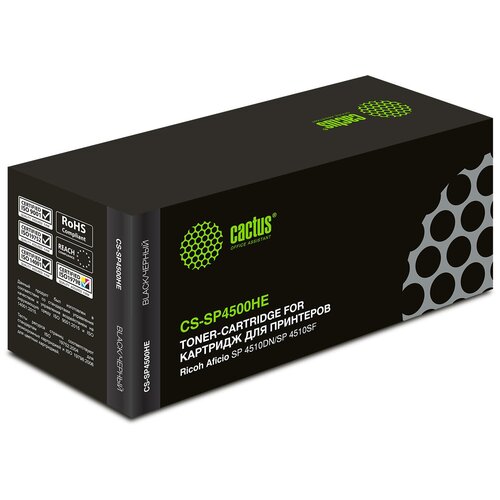 Картридж лазерный Cactus CS-SP4500HE 407318 черный (12000стр.) для Ricoh Aficio SP 4510DN/SP 4510SF
