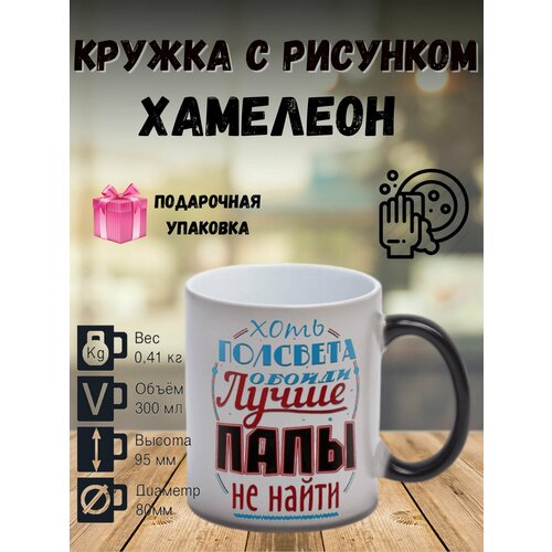 Кружка хамелеон/кружка с рисунком/кружка с принтом/оригинальный подарок/кружка с приколом/кружка большая/300мл/матовая черная/сувенир