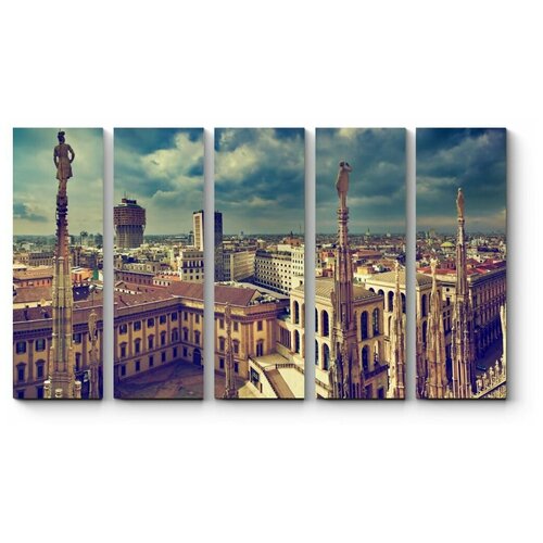 Модульная картина Захватывающая панорама с крыши Миланского Собора 120x72