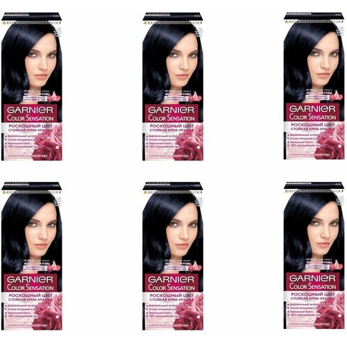 Краска для волос Garnier (Гарньер) Color Sensation, 4.10 Ночной сапфир х 6шт