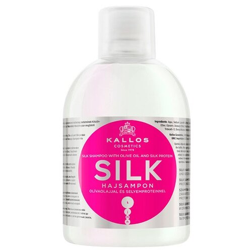 Kallos шампунь для волос KJMN Silk с оливковым маслом и протеинами шелка, 1000 мл