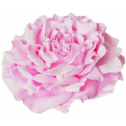 Заколка-брошь для волос/одежды/сумки большой цветок роза светло-розовая 0008