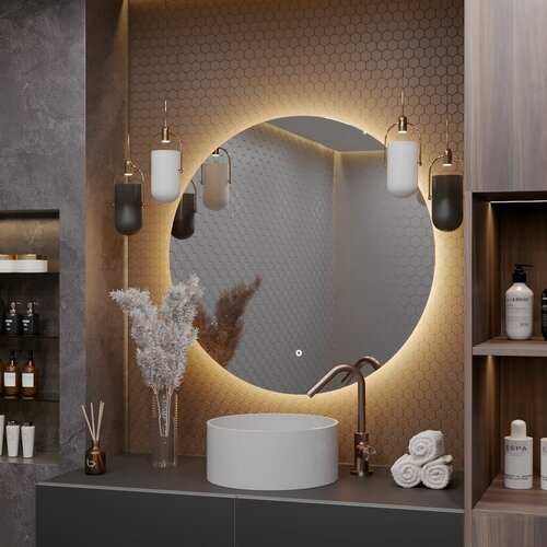 Зеркало круглое Муза D65 для ванной с тёплой LED-подсветкой и антизапотеванием