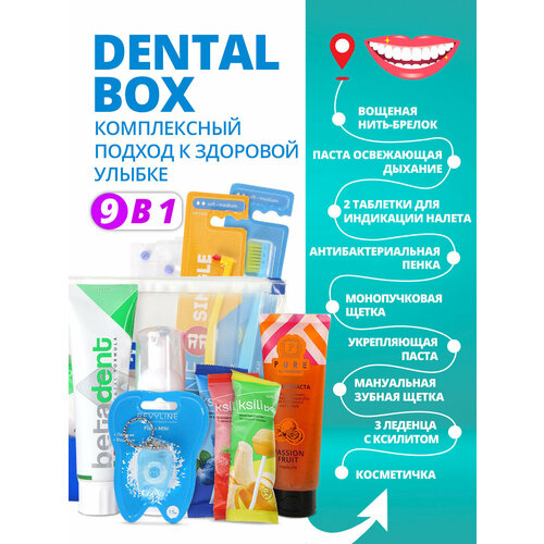 Подарочный набор Dental Set Basic beauty box (дорожный стоматологический набор для очищения зубов и полости рта)