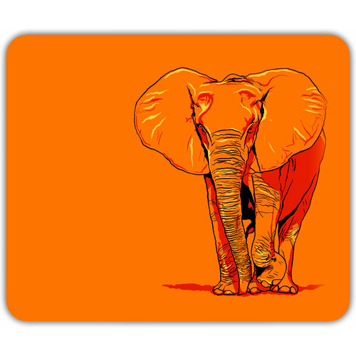Коврик для мыши "Оранжевый слон" (24 x 20 см x 3 мм)