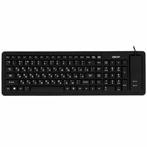 Клавиатура проводная DEXP KB-103, мембранная, клавиш - 103, USB, черная