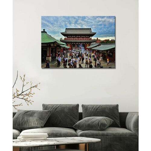 Картина/Картина на холсте для интерьера/Картина на стену/Картина для кухни/ - Япония/Район Асакуса (2) 20х30