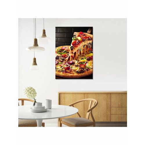 Картина на холсте с подрамником Аппетитная пицца11 50х70