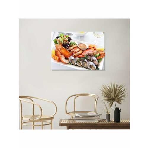 Картина на холсте с подрамником Красивые морепродукты3 20х30