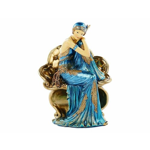 Декоративная статуэтка гэтсби-шик: дама В голубом, полистоун, 20 см, Goodwill MC 36402
