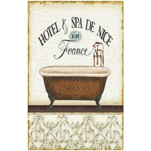 Постер / Плакат / Картина Коричневая ретро-ванна 40х50 см в раме